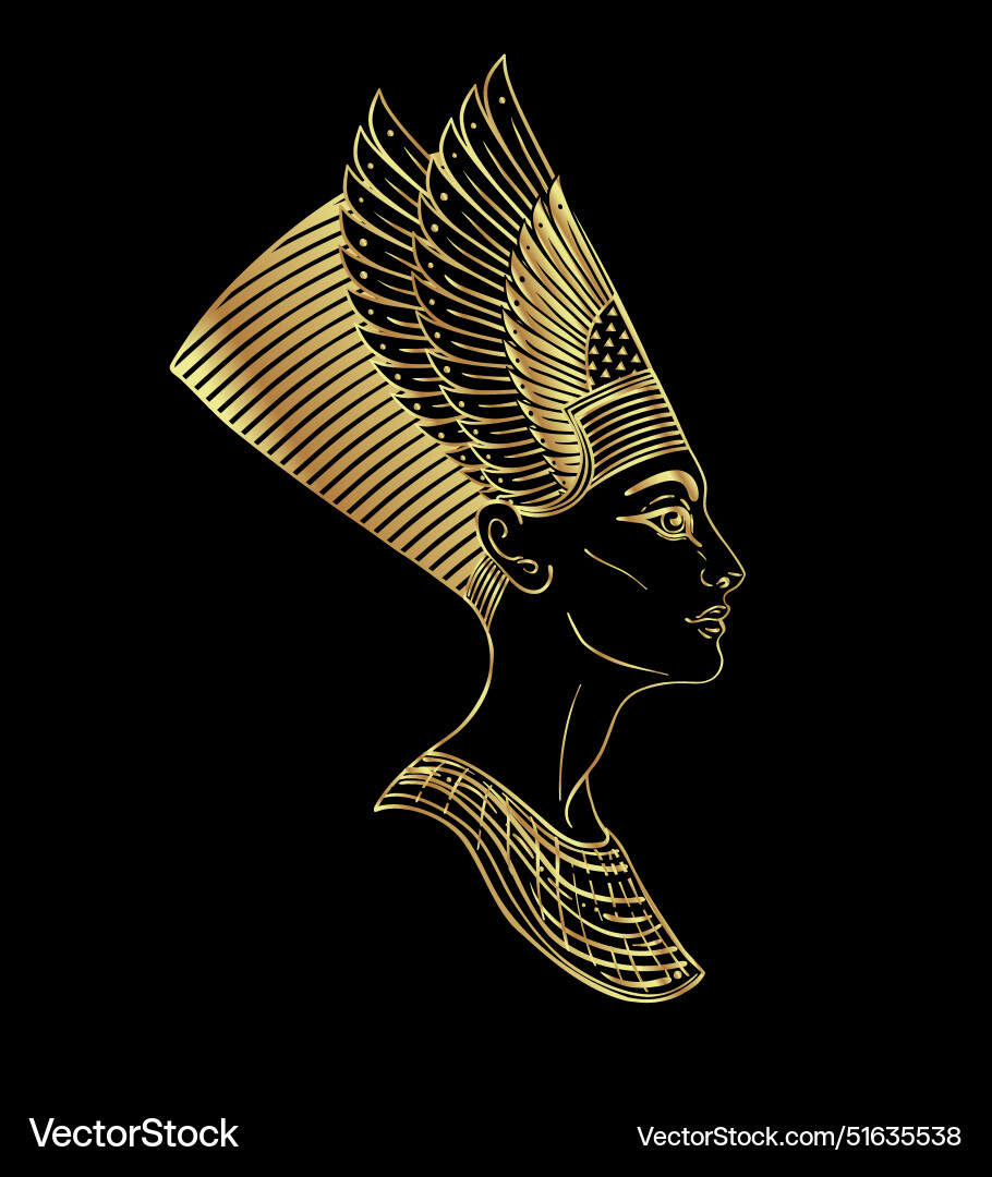 Ägyptische Königin nefertiti antike Porträt Vektorbild
