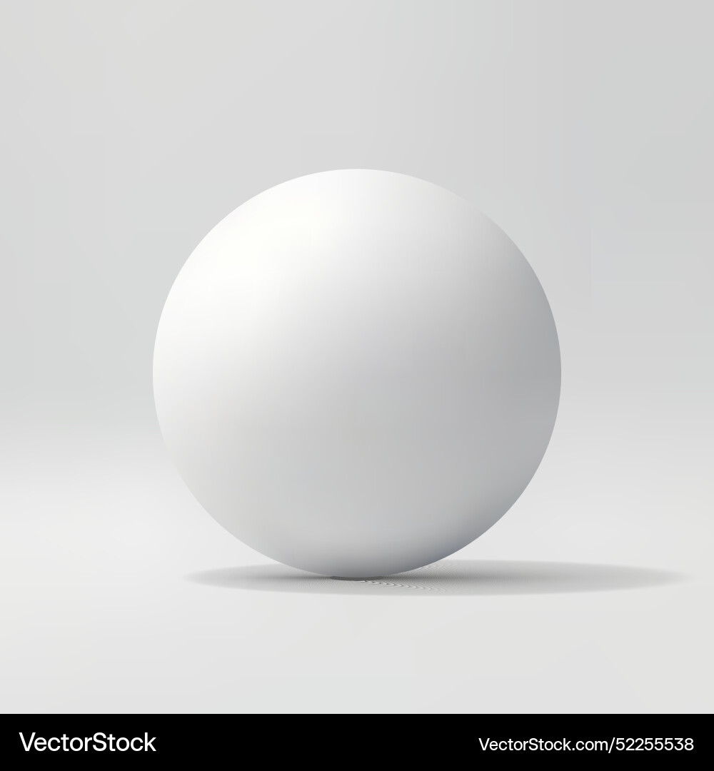 Minimalistic white sphere on gradient background Vector Image