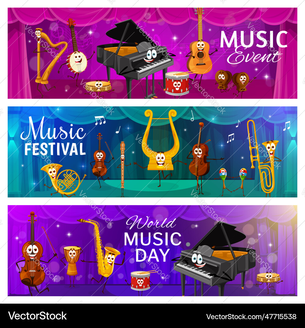 Musical Instrument Characters Royalty Free Vector Image