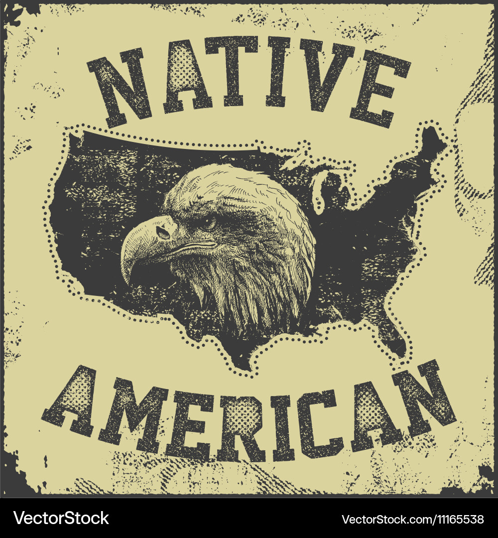 Native american poster Royalty Free Vector Image