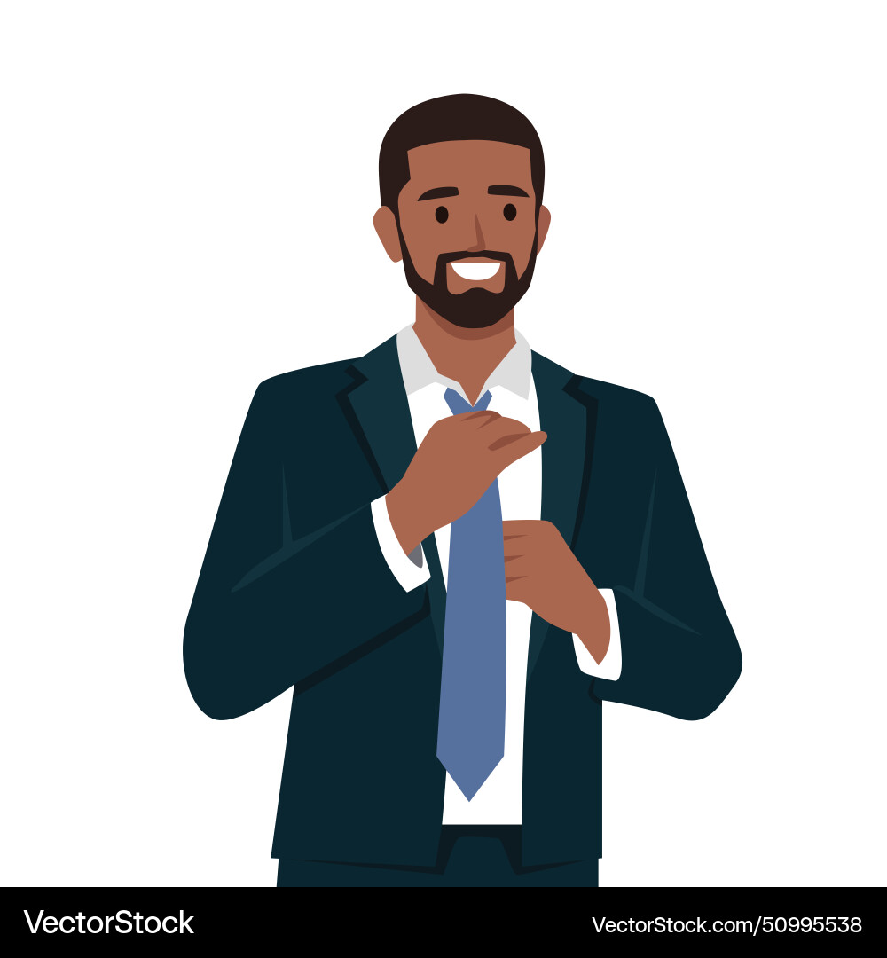 Young smiling man character wearing suit Vector Image