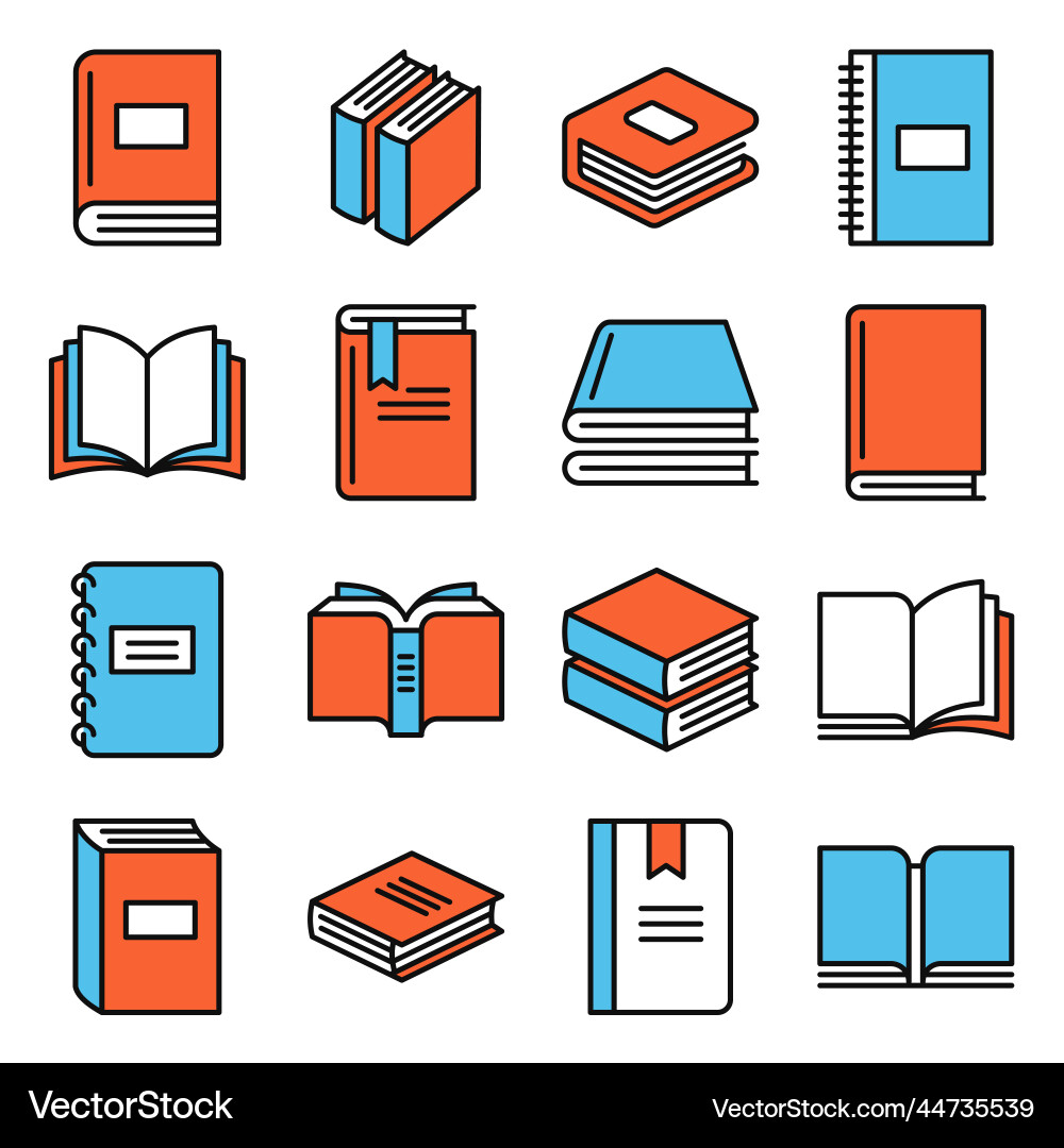 Book Icon Set - Diverse Styles Royalty Free Vector Image