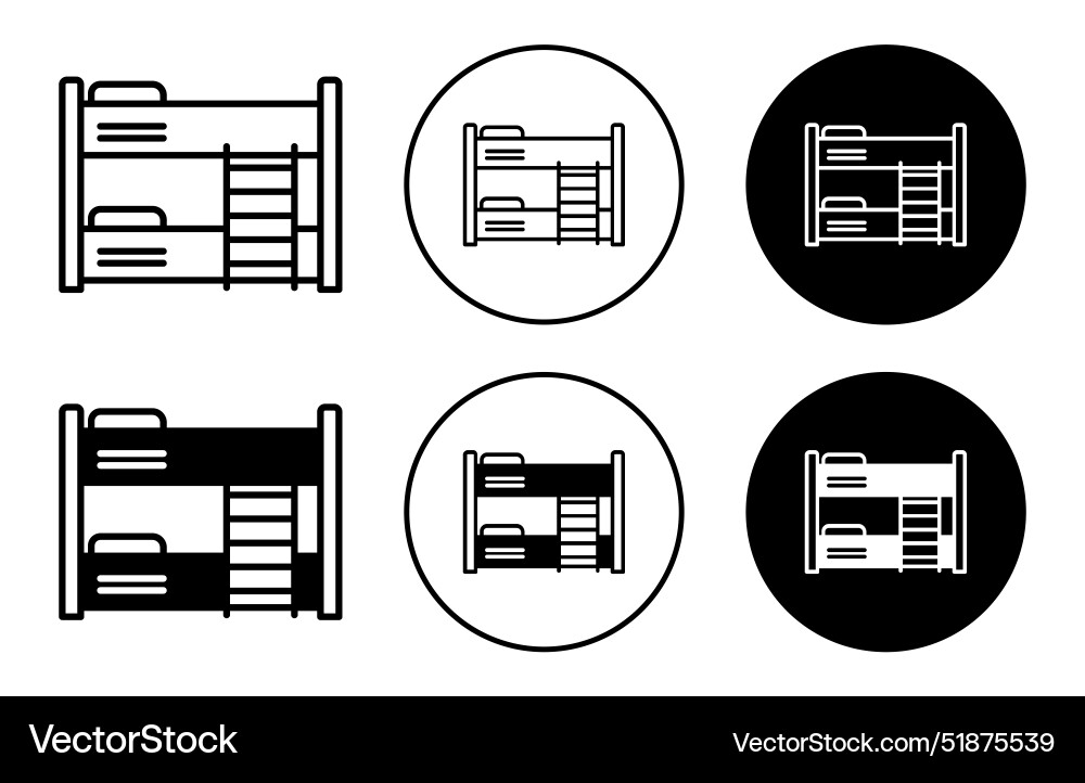 Bunk Bed Icon Outline Flat Icon Royalty Free Vector Image