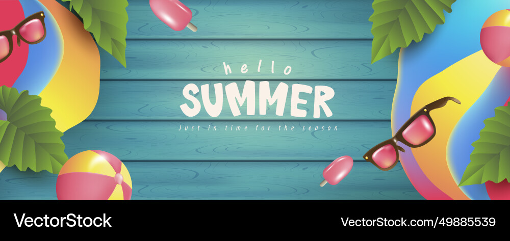 Colorful summer banner background – Royalty-Free Vector | VectorStock