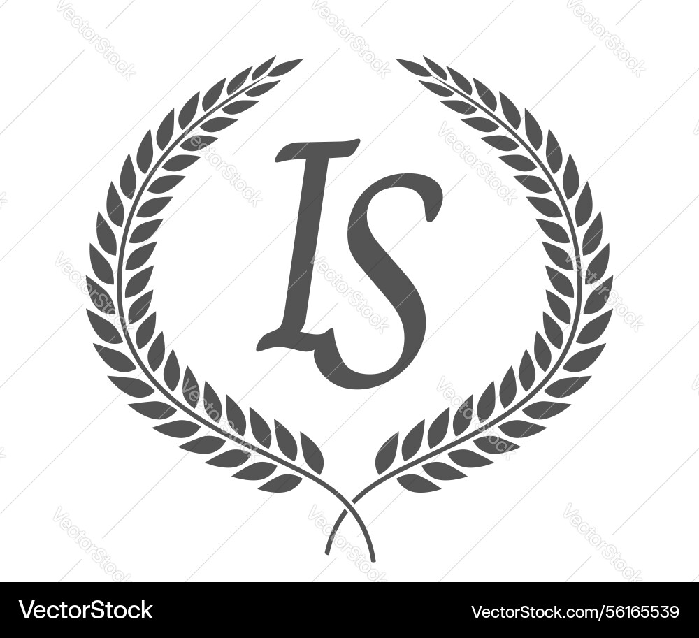 Initial letter i and s is monogram logo design Vector Image