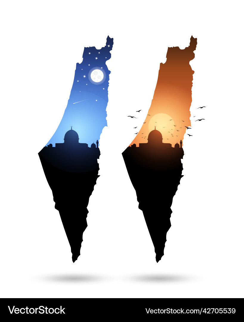 Map of palestine Royalty Free Vector Image - VectorStock