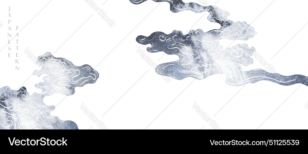 Oriental Natural Art Pattern With Chinese Cloud Vector Image