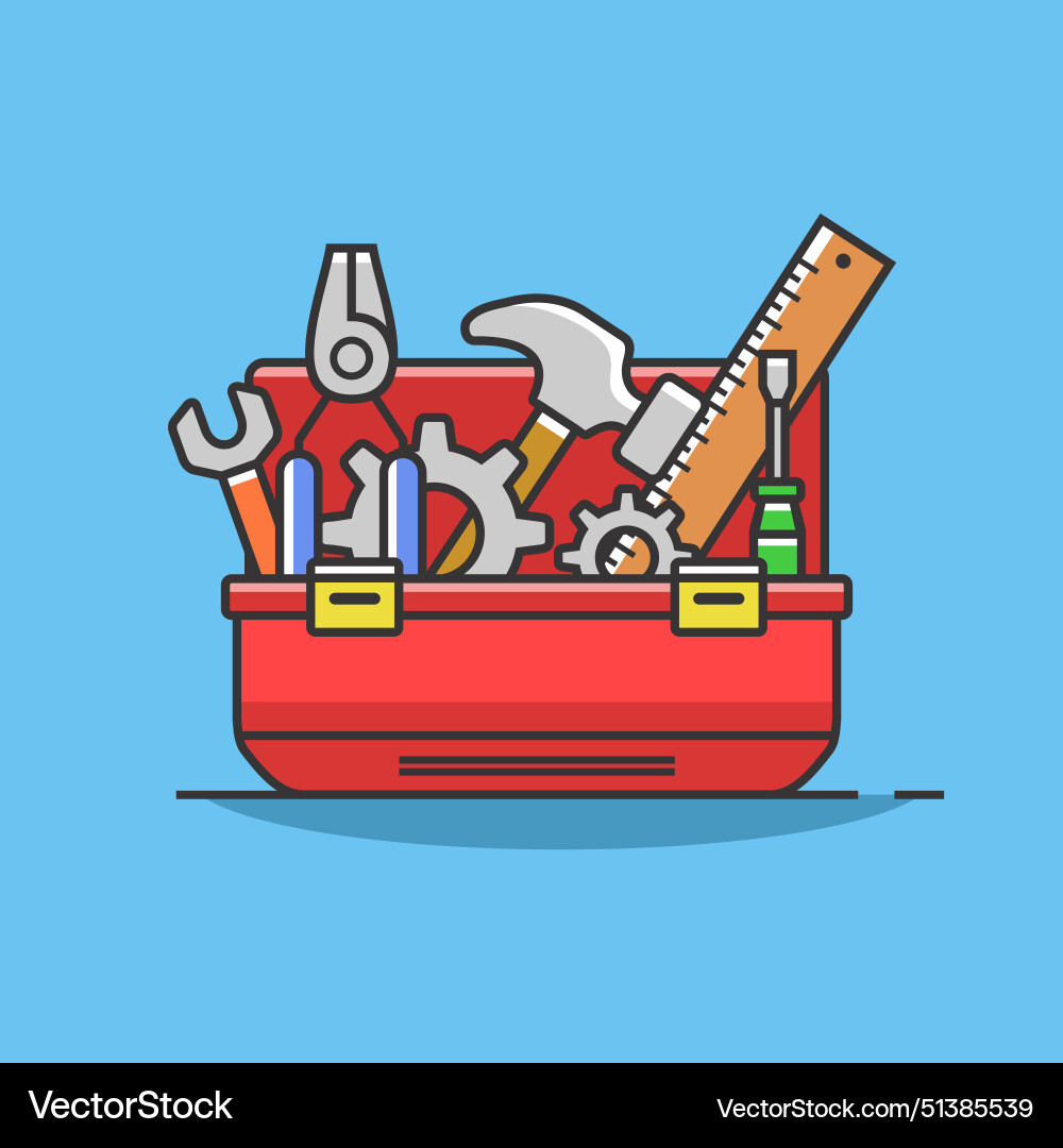 Toolbox with instruments inside Royalty Free Vector Image
