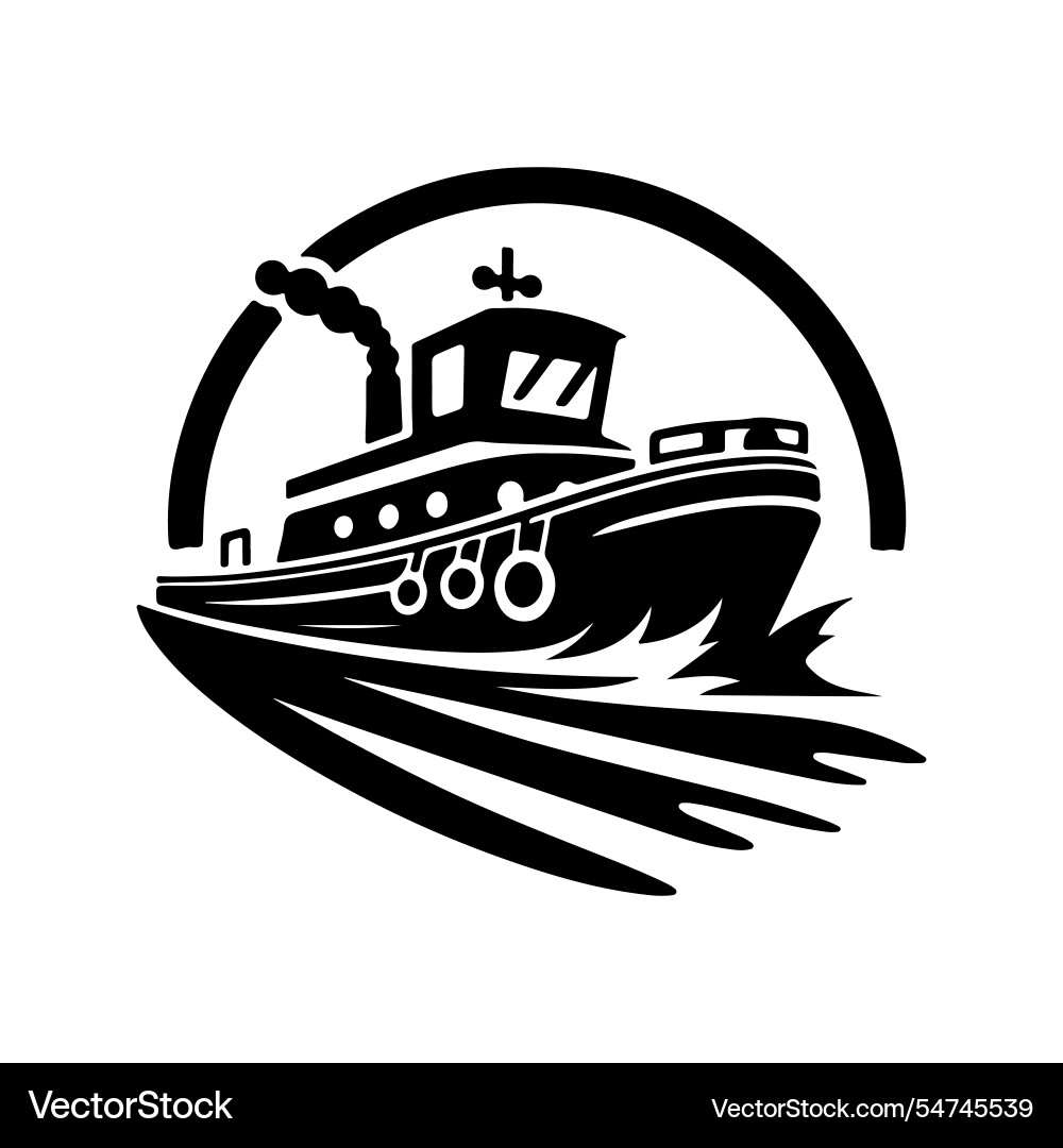 Towboat silhouette perfect for nautical designs Vector Image