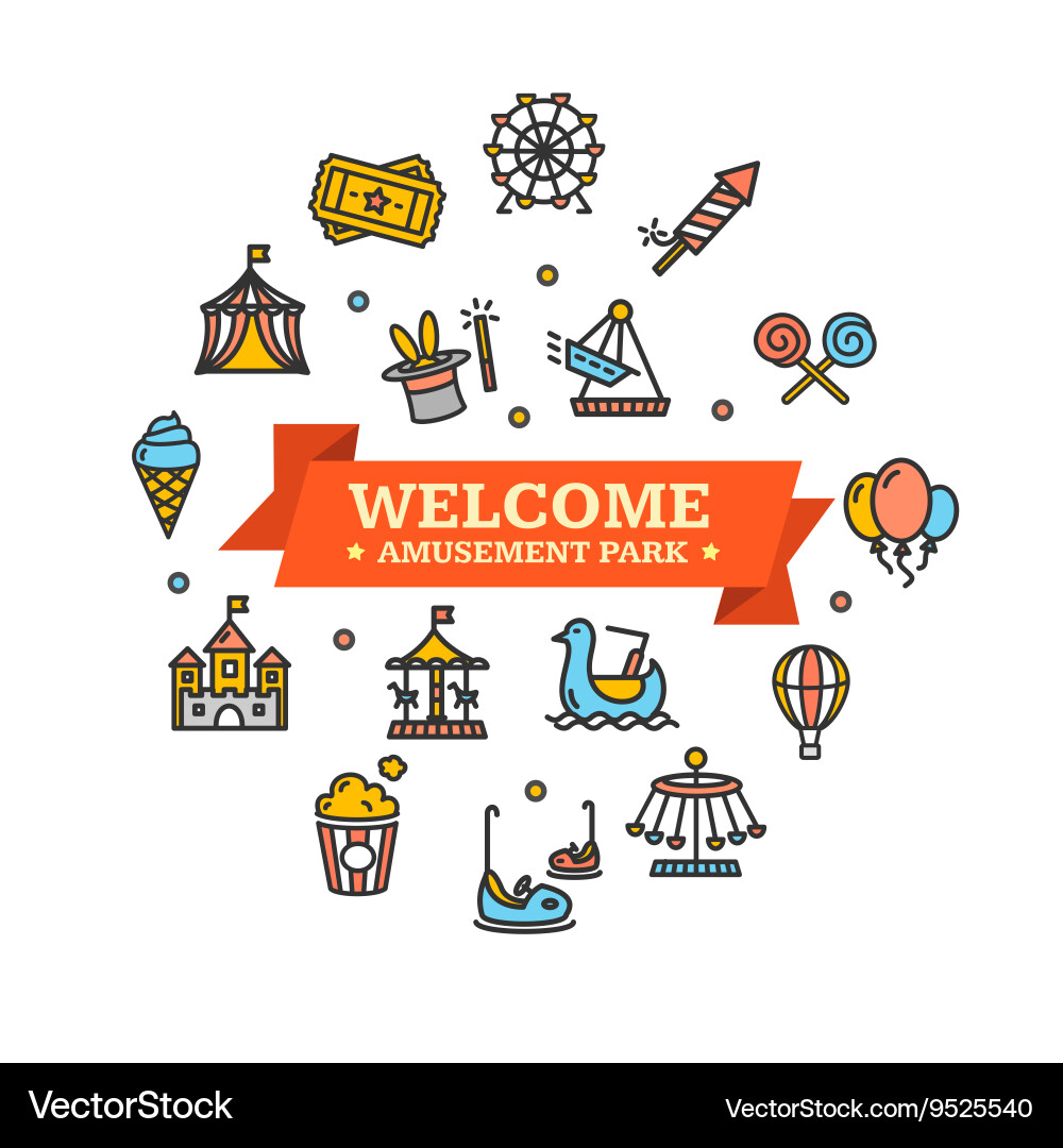 Freizeitpark Emblem Lizenzfreies Vektorbild - VectorStock