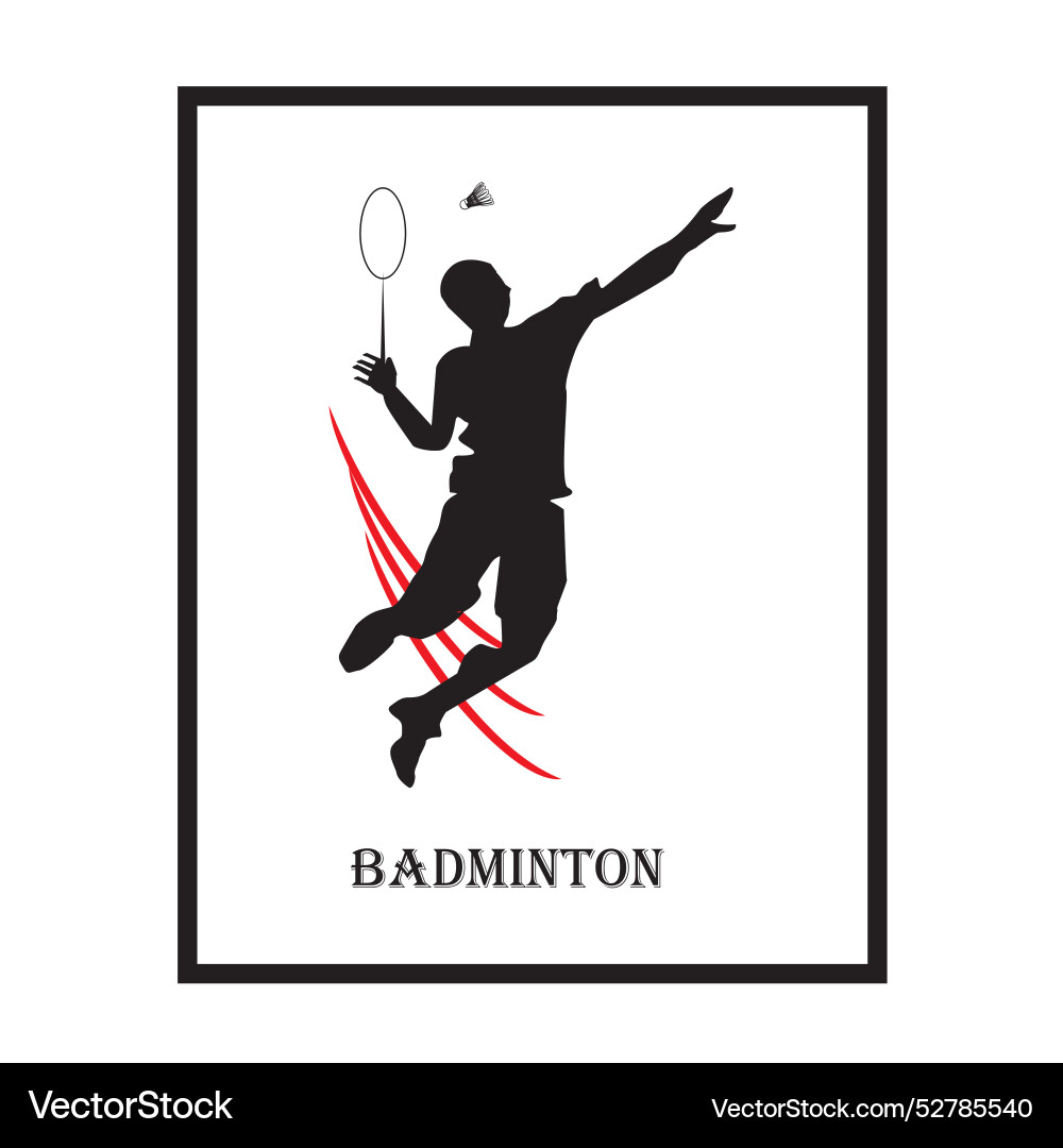Badminton player icon image symbol Royalty Free Vector Image