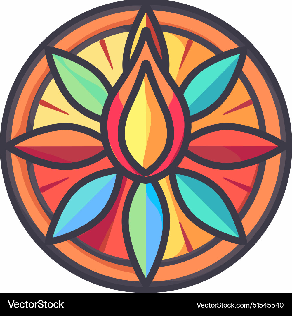 Colorful stained glass design featuring Royalty Free Vector