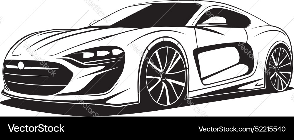 Dynamic racing black sports car precision Vector Image