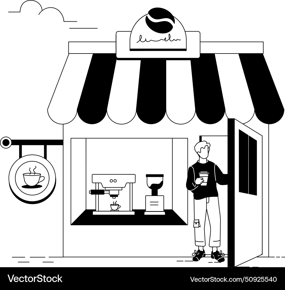 Espresso cafe linear Royalty Free Vector Image