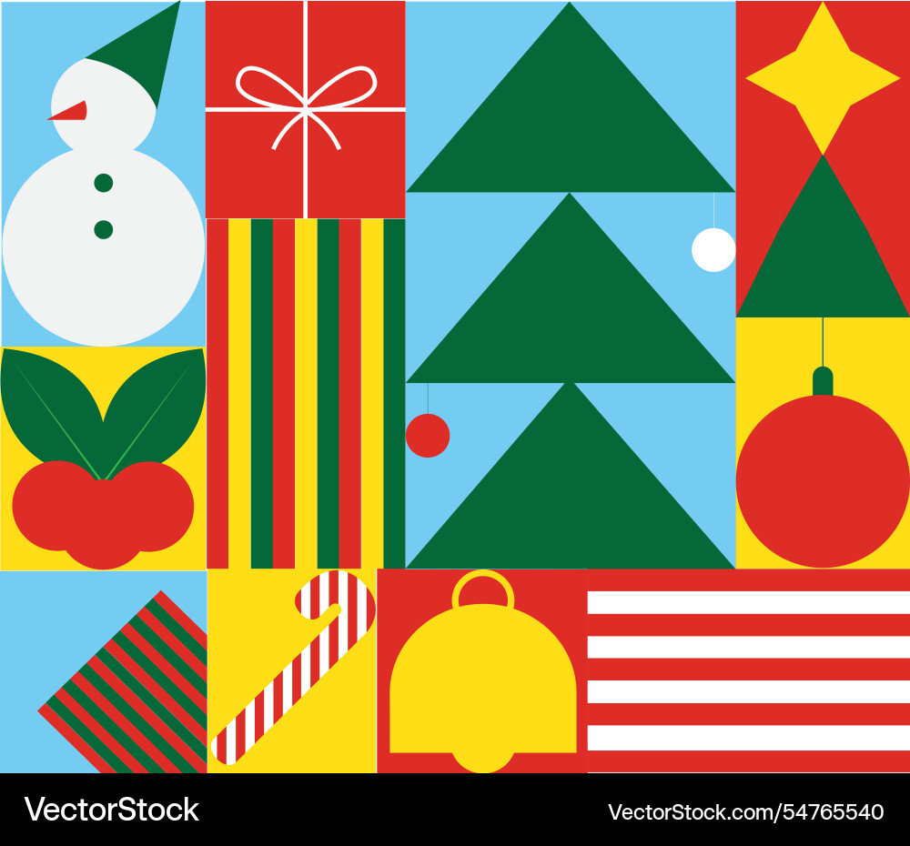 Geometric christmas concept flat pattern Vector Image