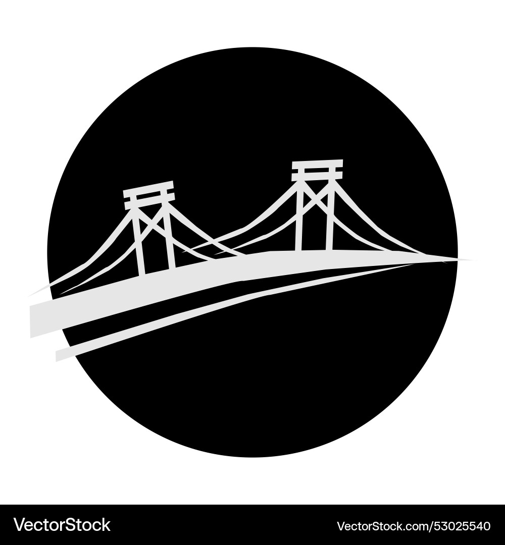 Icon of a pedestrian bridge Royalty Free Vector Image