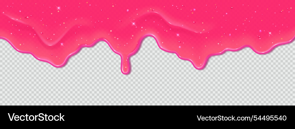 Realistic 3d dripping glossy pink slime Royalty Free Vector
