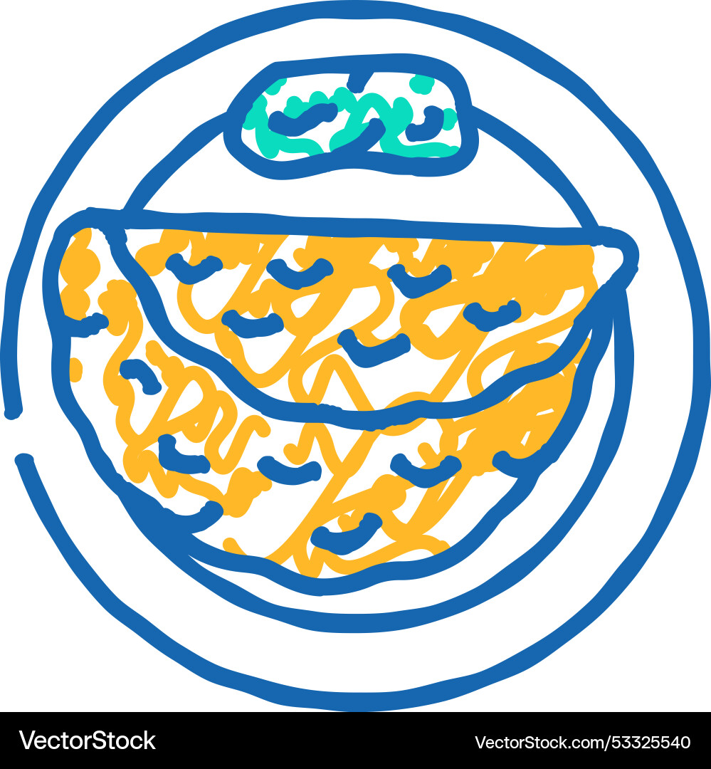 Roti bread indian cuisine icon doodle Royalty Free Vector