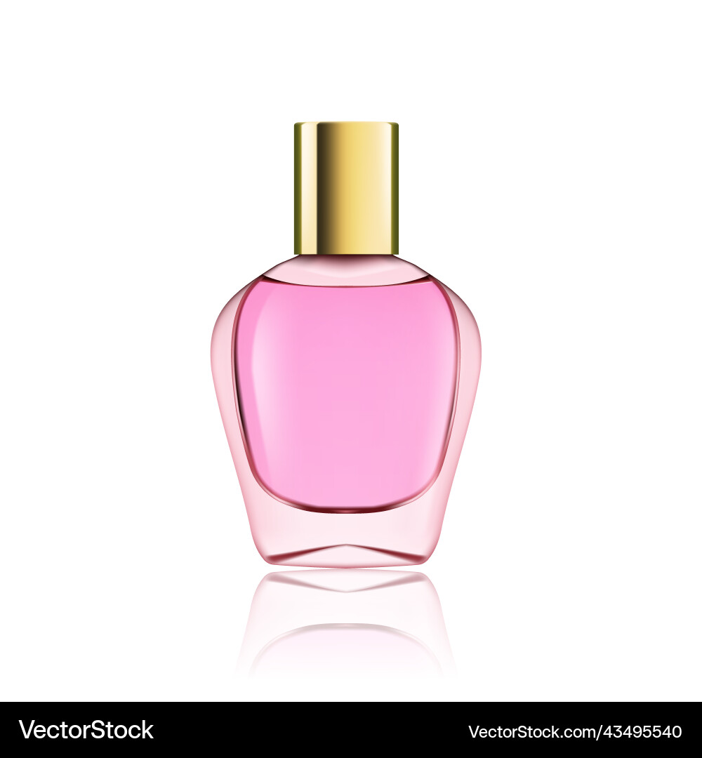 Transparent perfume glass bottle spray with cap Vector Image