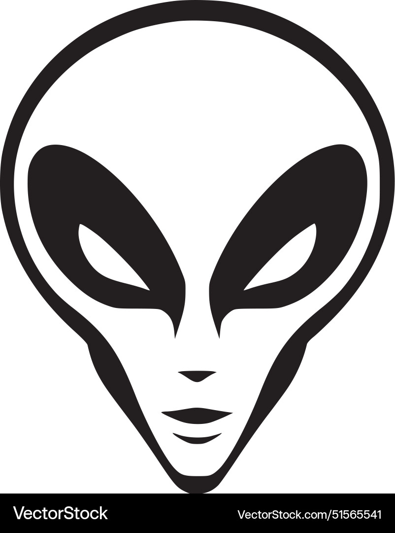Alien - minimalist and flat logo Royalty Free Vector Image