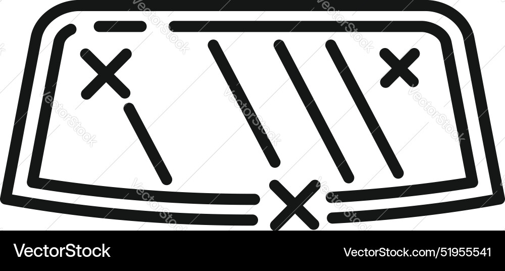 Broken car windshield showing cracks icon Vector Image