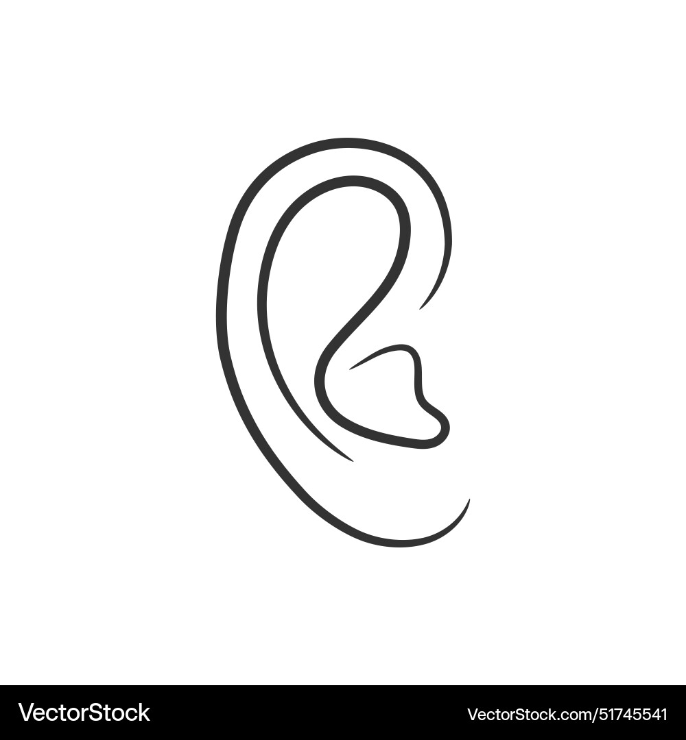 Ear icon isolated Royalty Free Vector Image - VectorStock