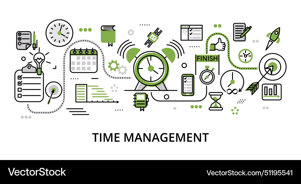 Infographic greenery time management concept Vector Image