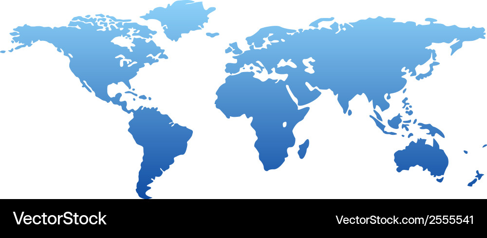 Map of the world - blue silhouette isolated Vector Image