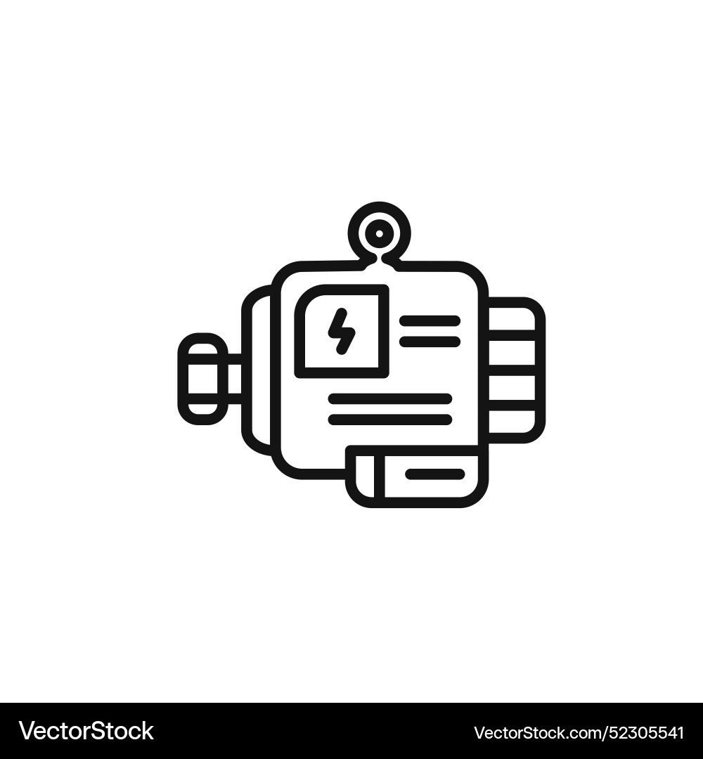 Motor icon outline collection in black Royalty Free Vector
