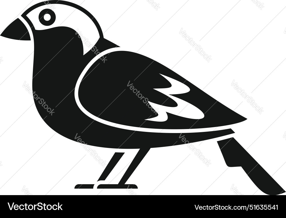 Small bird standing side view silhouette Vector Image