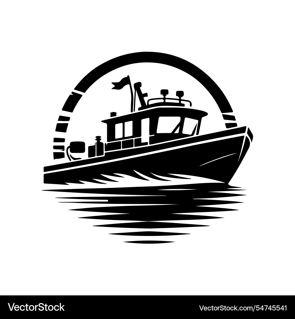 Towboat silhouette perfect for nautical designs Vector Image