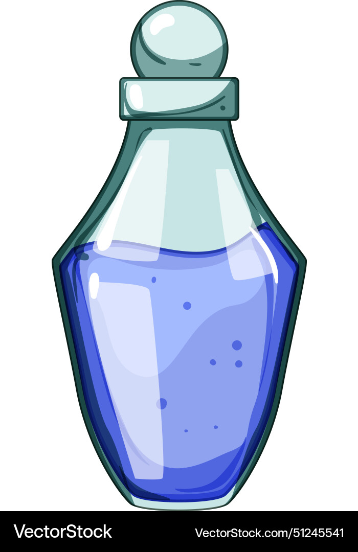 Vial potion bottle cartoon Royalty Free Vector Image