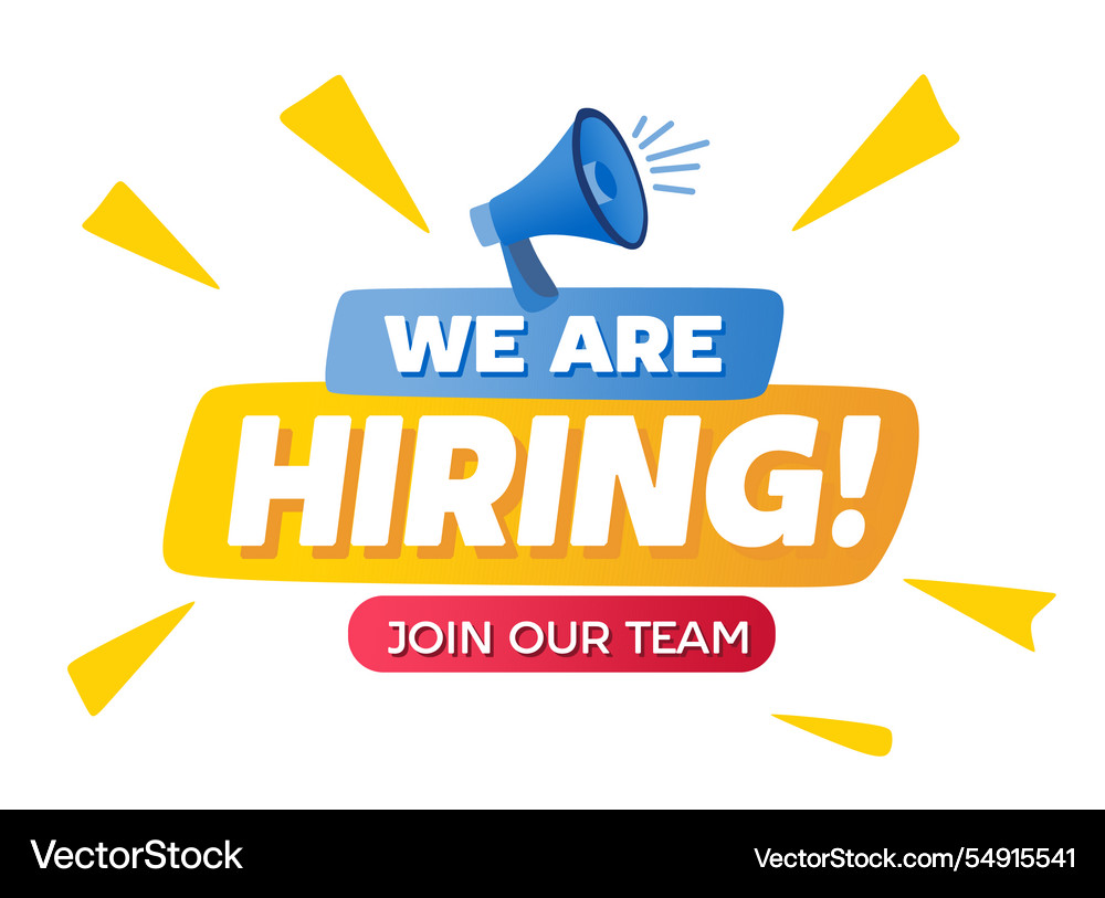 We are hiring join our team Royalty Free Vector Image