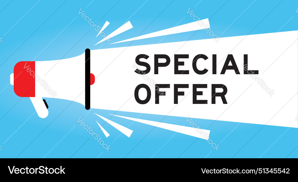 Color megaphone icon with word special offer Vector Image