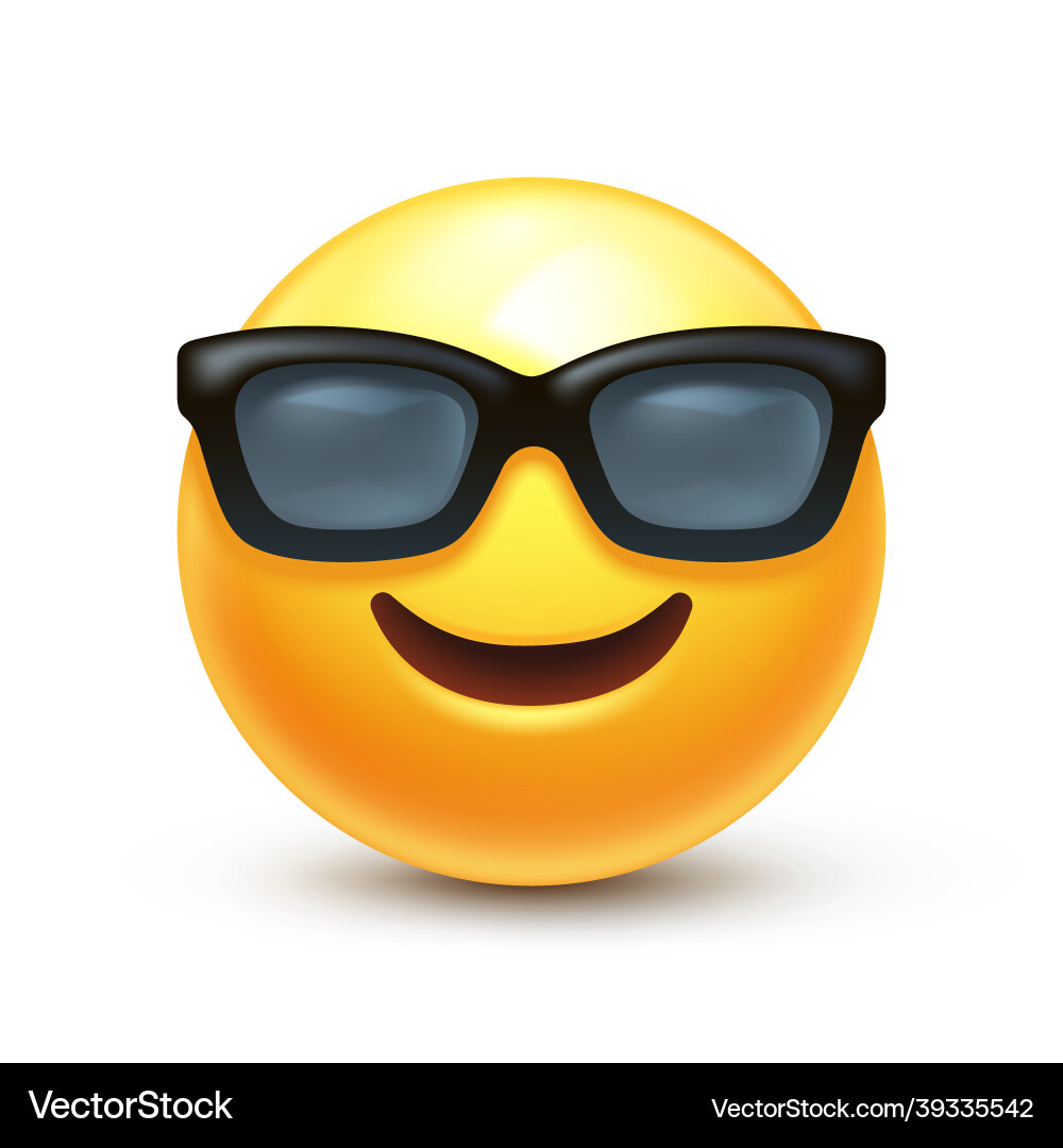 Cool emoticon Royalty Free Vector Image - VectorStock