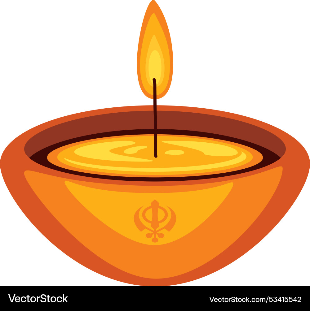 Diya lamp guru nanak jayanti Royalty Free Vector Image