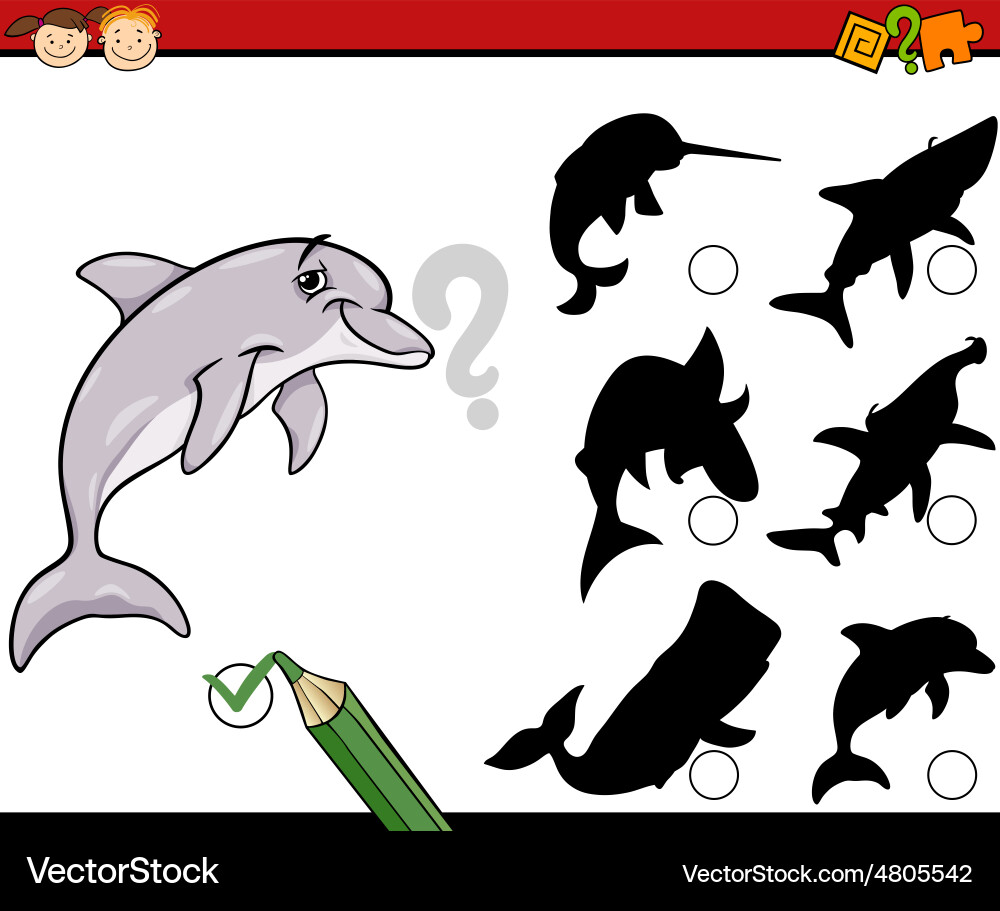 Education shadows game cartoon Royalty Free Vector Image