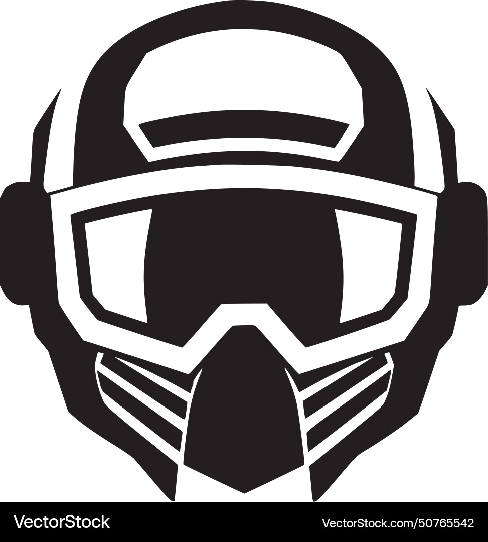 Helmet - black and white Royalty Free Vector Image