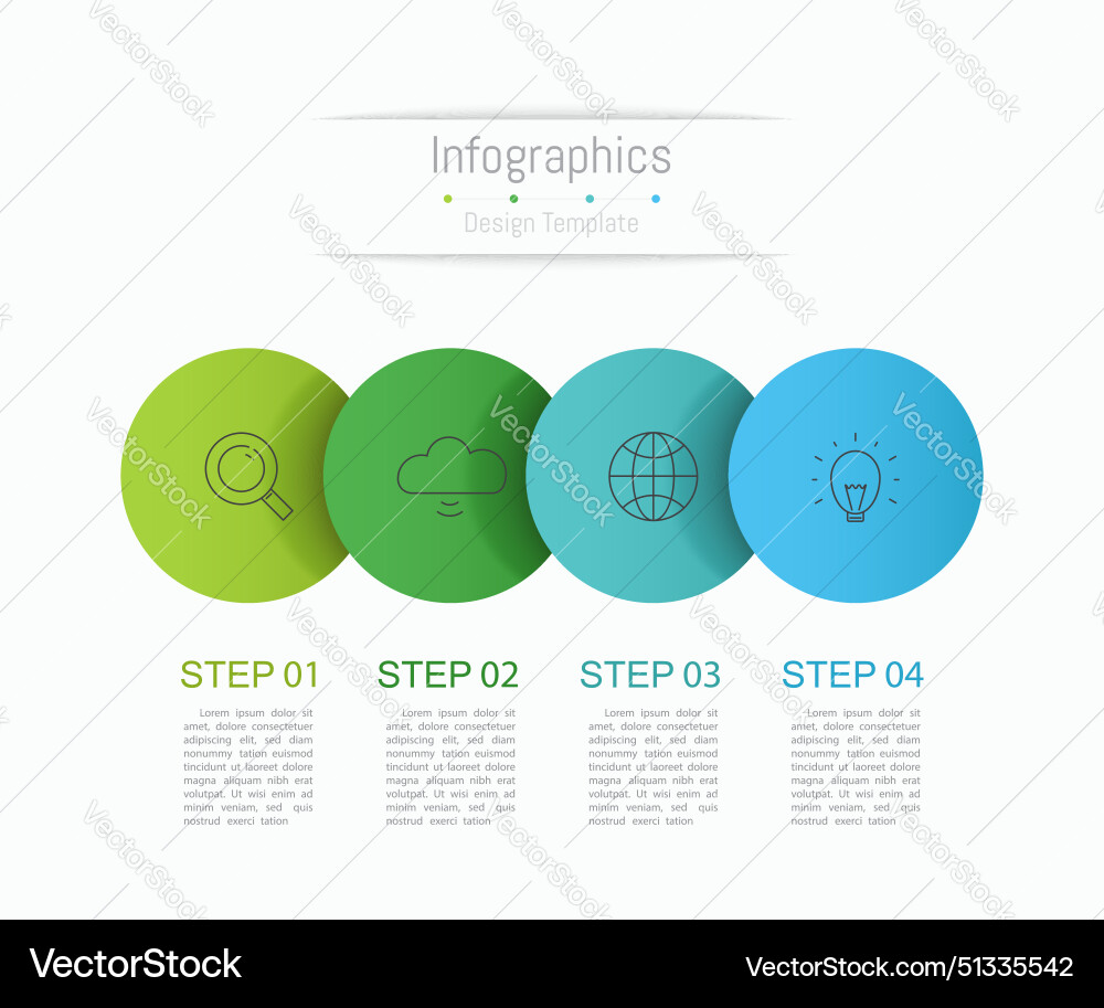 Infographic 4 options design elements Royalty Free Vector