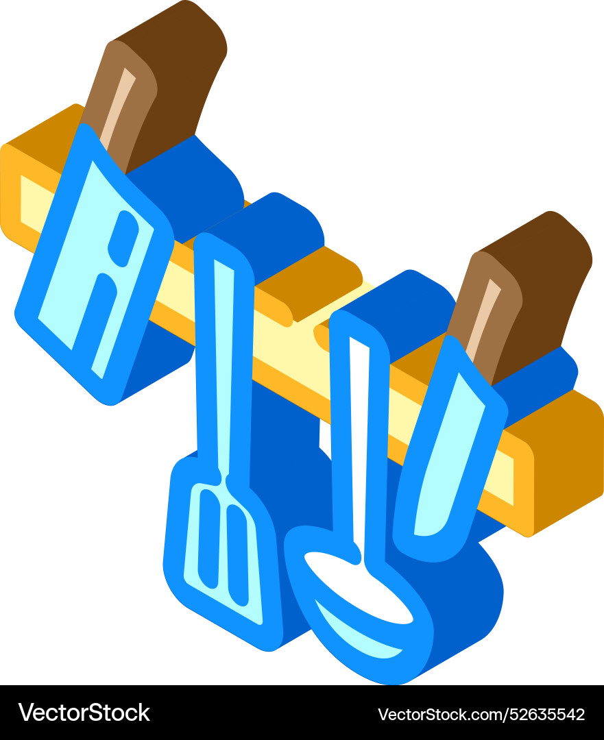 Kitchen tools restaurant chef isometric icon Vector Image