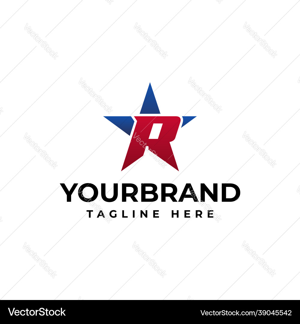 Logo template with letter r design elements Vector Image