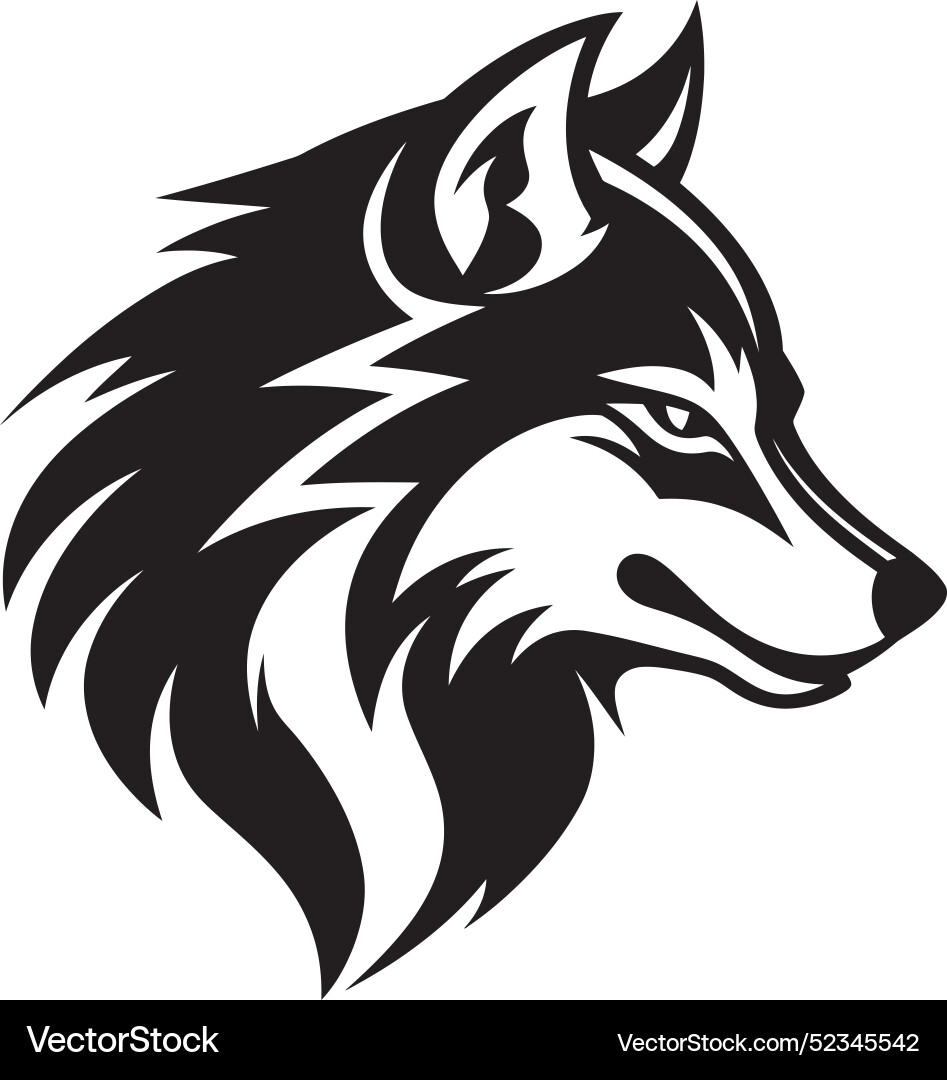 Lunar symphony black wolf artworkelemental Vector Image