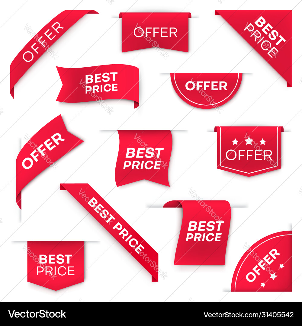 Price Tag Banners & Labels Set Royalty Free Vector Image