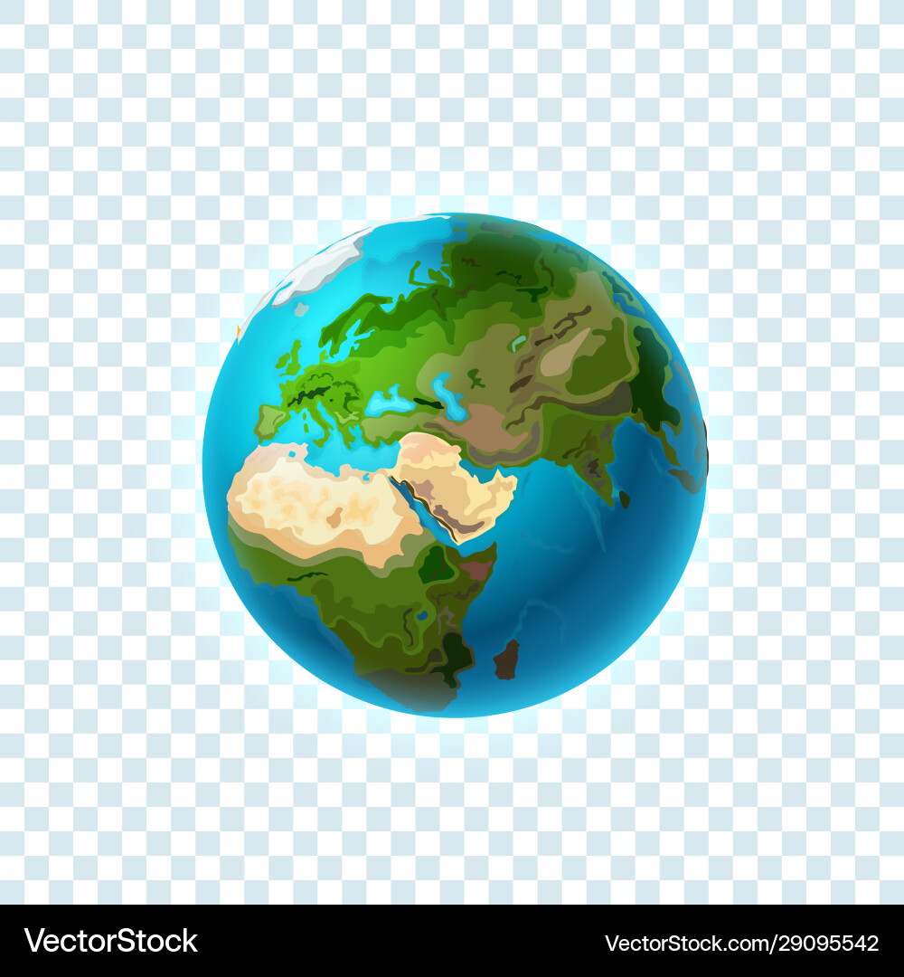 Realistic earth isolated on transparent background