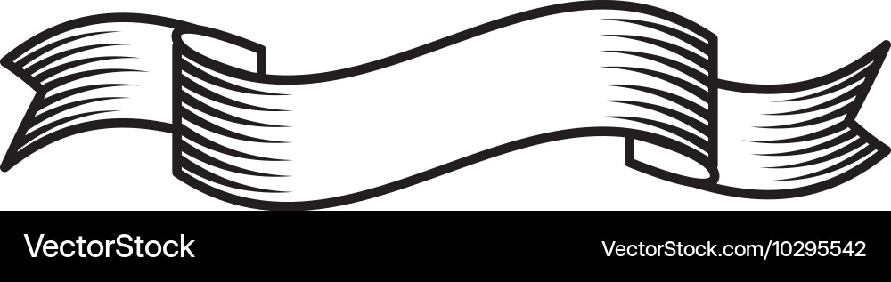 Ribbon drawing tattoo style isolated icon Vector Image