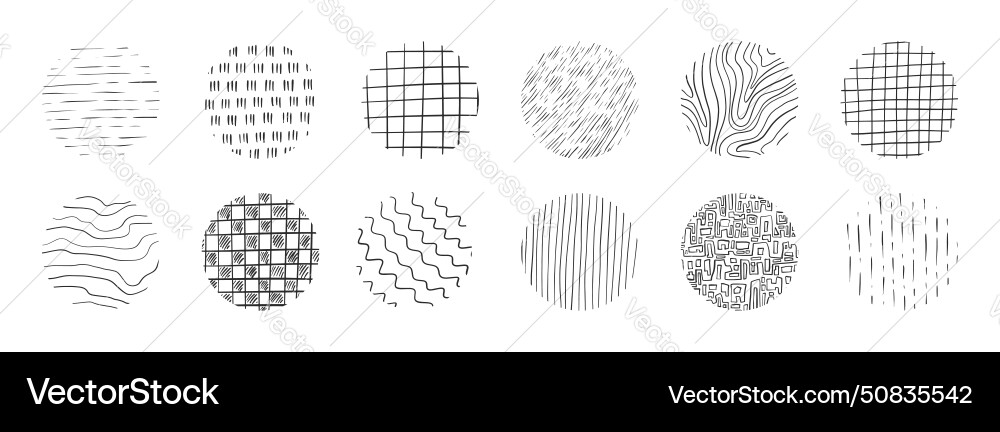 Set of hand drawn texture with different pencil Vector Image