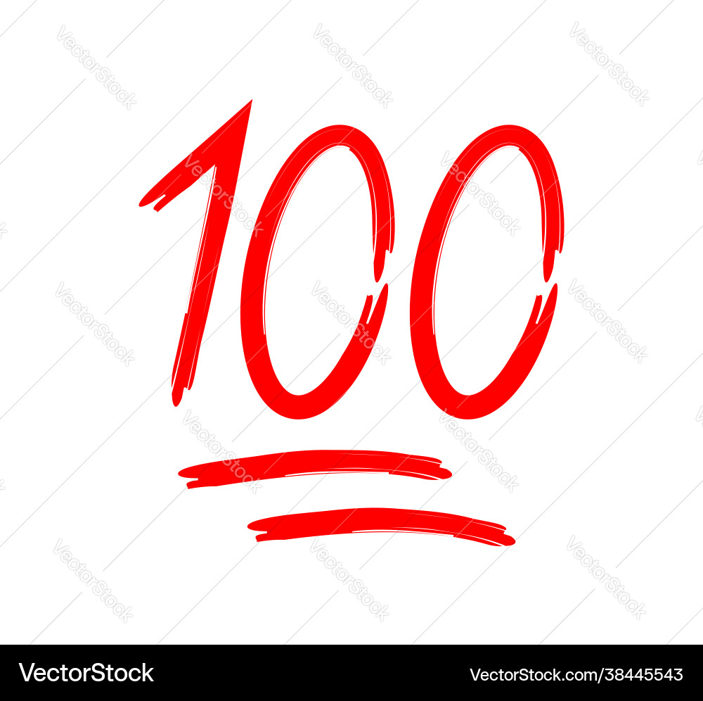100 percent score emoji one hundred icon Vector Image