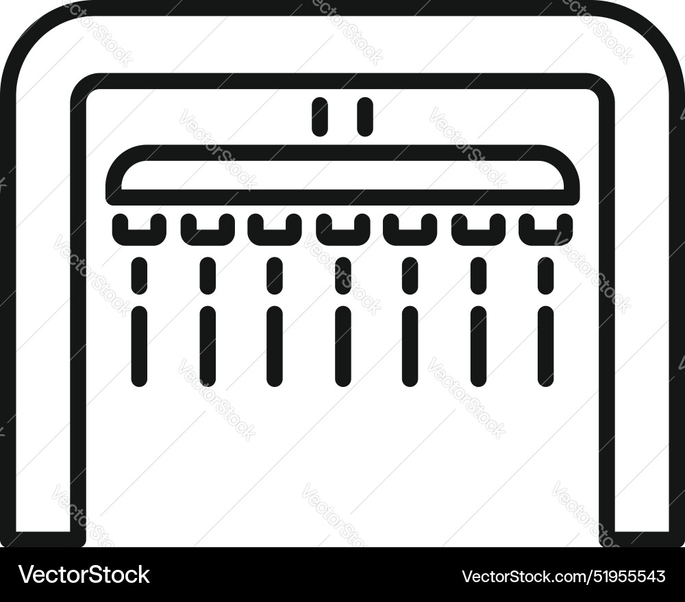 Automatic car wash system spraying water side Vector Image