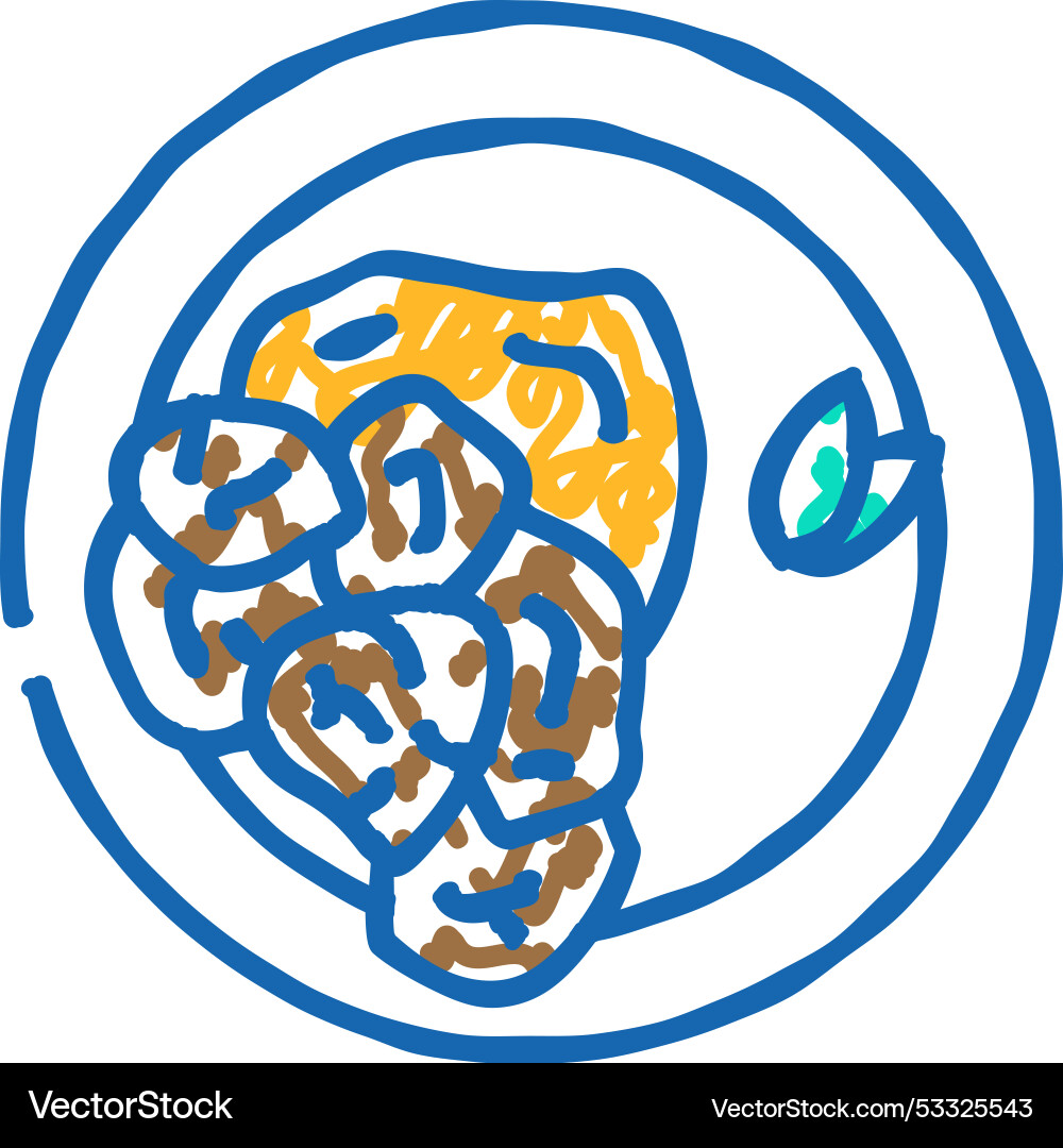 Butter chicken indian cuisine icon doodle Vector Image