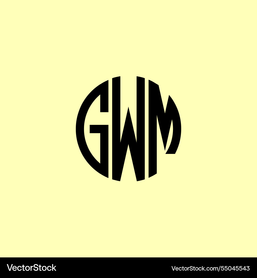 Creative rounded initial letters gwm logo Vector Image